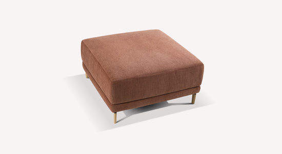 Pouf fixe BAKER Velours Rose avec Pouf Déhoussable - Pouf salon | La ...