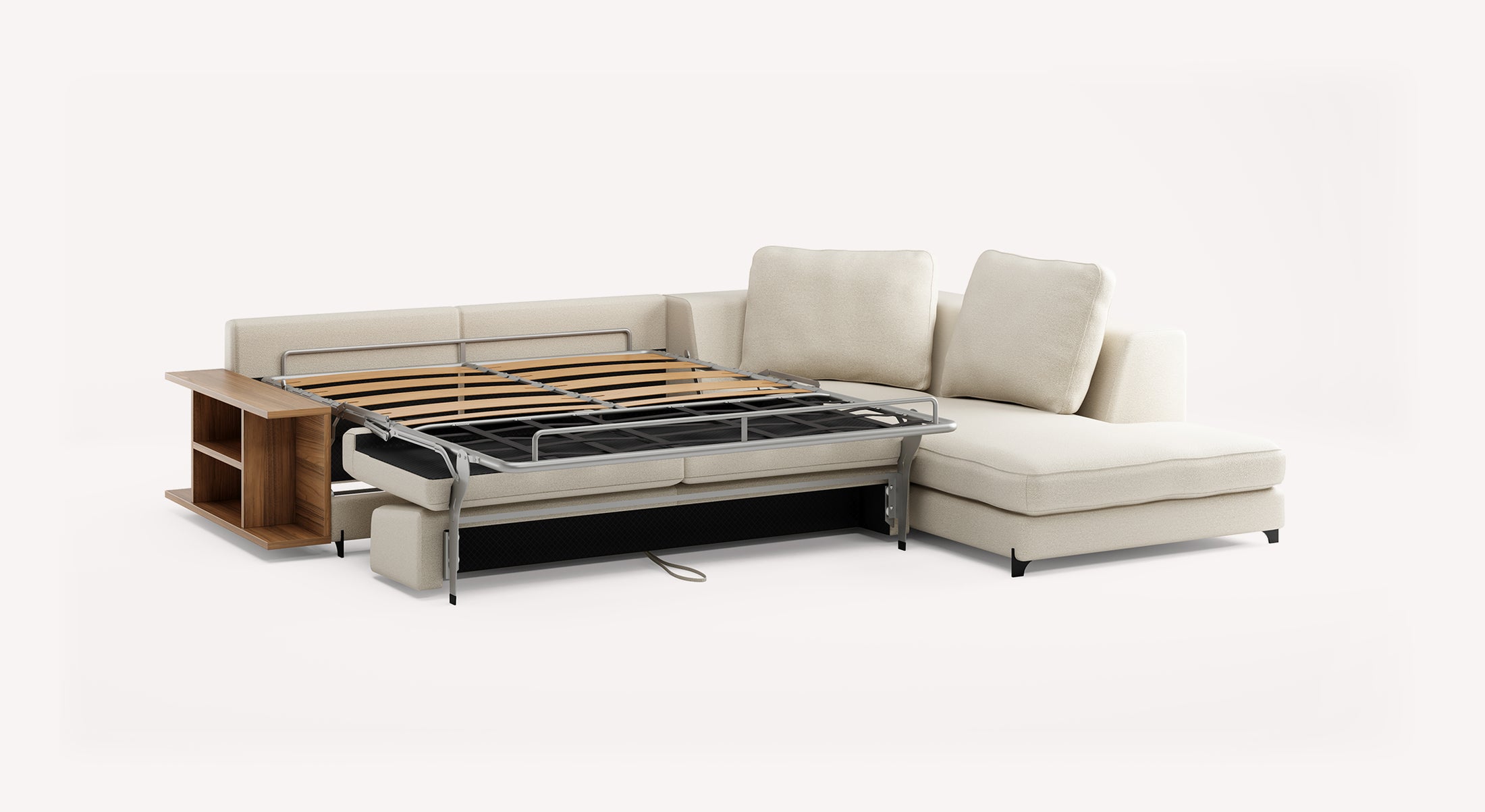 Nelly Ivoire - Canapé convertible d'angle modulable avec méridienne ...