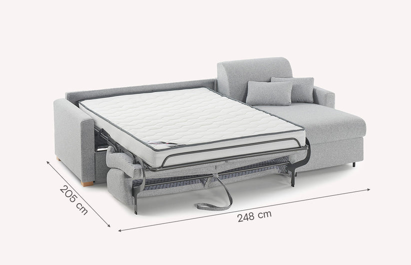 Canapé convertible d'Angle JERRY Tissu Jaune Déhoussable
