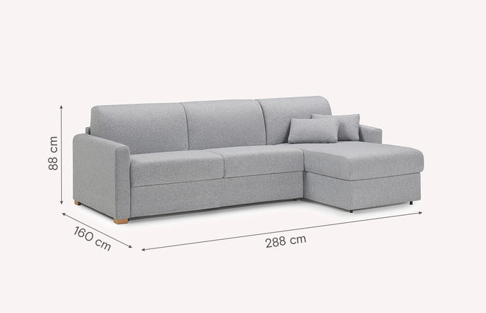 Canapé convertible d'Angle JERRY Tissu Jaune Déhoussable