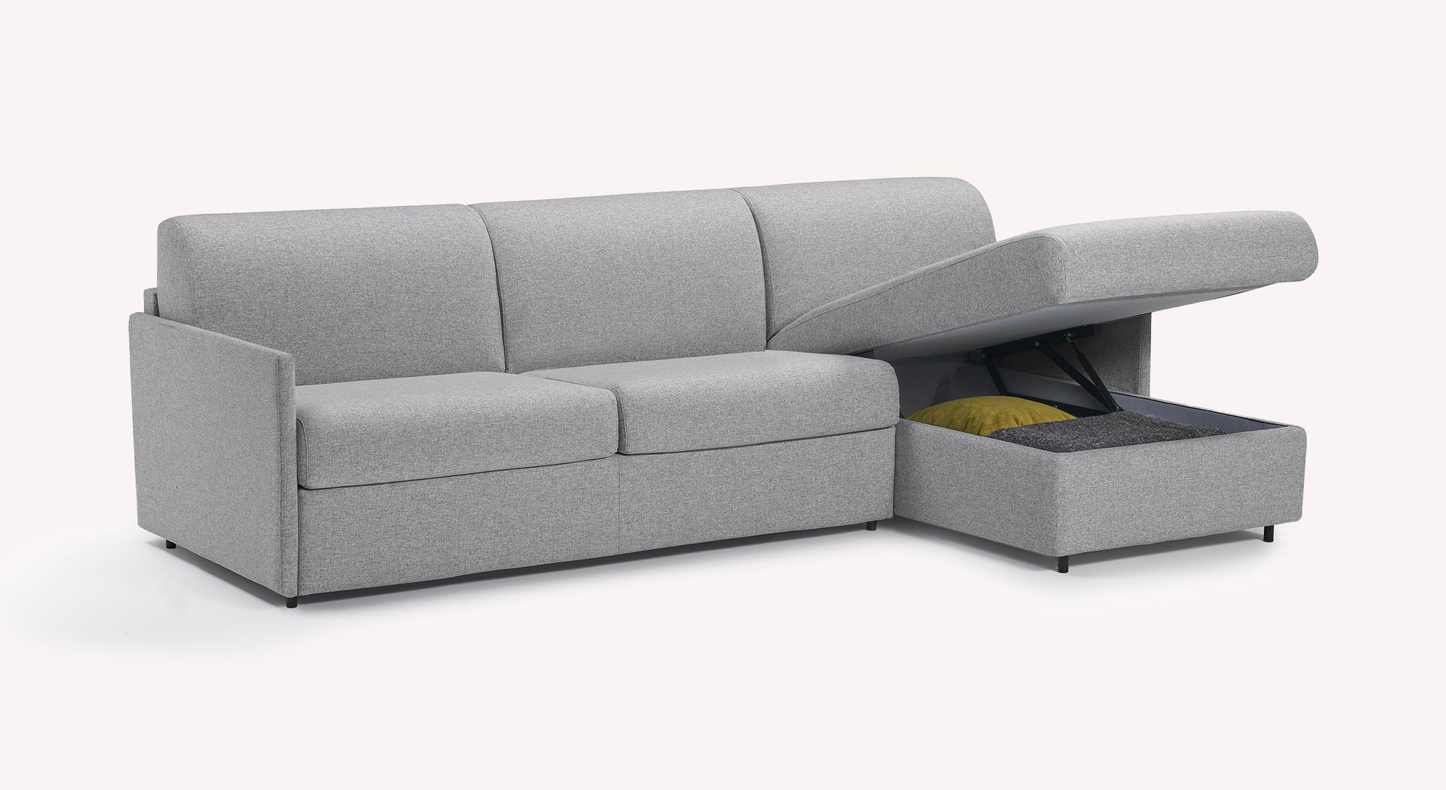 JERRY Compact Angle Silver - Acheter Canapé lit d'angle classique à accoudoirs fins La Maison ...