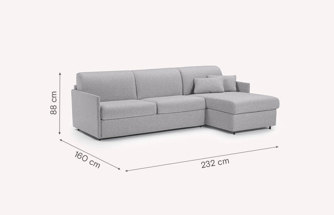 Canapé convertible d'Angle JERRY Tissu Gris Accoudoirs Fins - Canapé ...