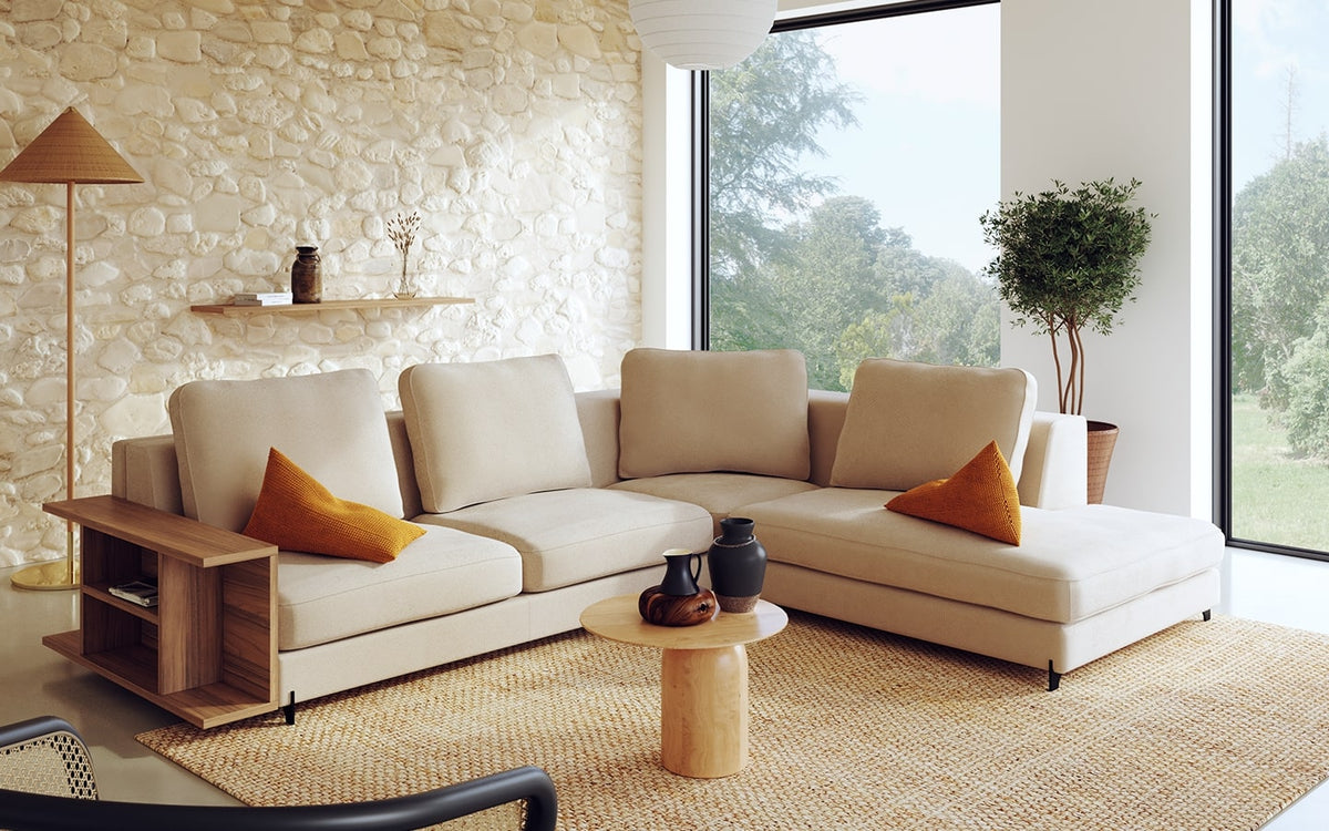 Nelly Ivoire - Canapé convertible d'angle modulable avec méridienne ...